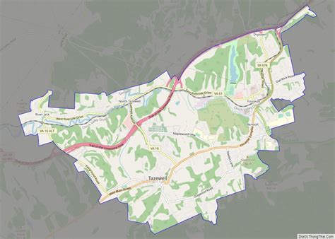 Map Of Tazewell Town Virginia Thong Thai Real