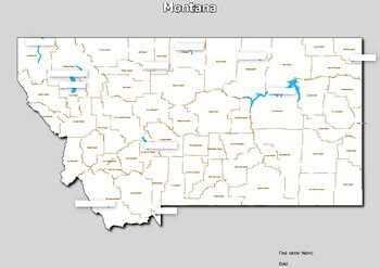 Map Of Major Rivers And Map Of Major Lakes In The State Of Montana Usa