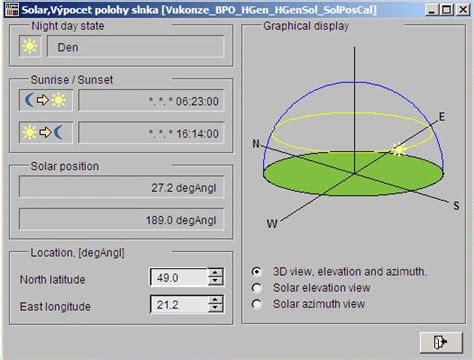Setting The Parameters In The Sun Position Calculation Screen Download Scientific Diagram