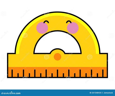 Protractor School Supply Kawaii Stock Vector Illustration Of Design