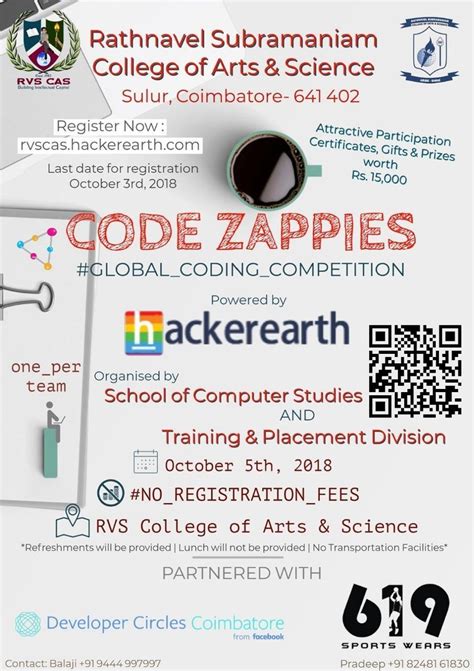 Rvs Code Zappies Is A Global Level Coding Competition Which Will Be