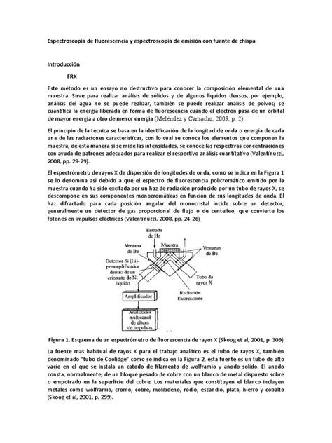 Espectroscopia De Fluorescencia Y Espectroscopia De Chispa Pdf Rayo