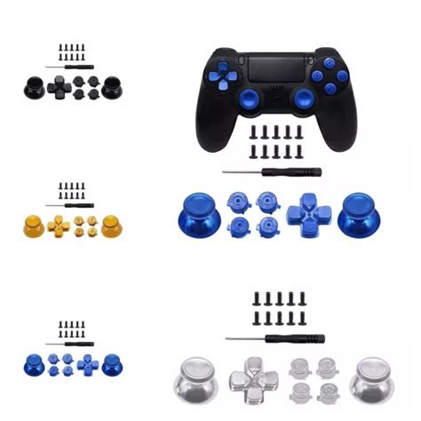Metal Analog Thumb Grip Chrome Controller Direction Keys For Ps4