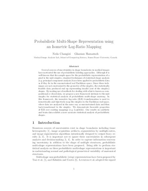 Pdf Probabilistic Multi Shape Representation Using An Isometric Log
