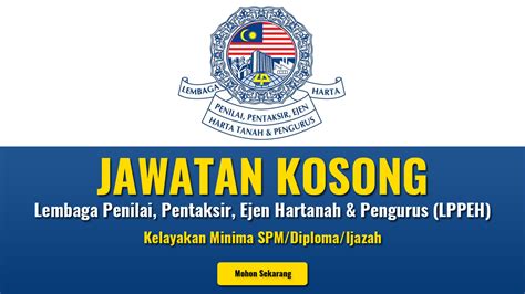 Jawatan Kosong Di Lembaga Penilai Pentaksir Ejen Hartanah And Pengurus Lppeh Kerjakini