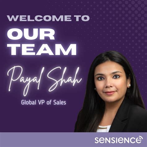 Sensience On Linkedin We Are Thrilled To Welcome Payal Shah To The