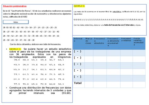Intervalo Practica 4 De Tablas De Frecuencias Para Datos Agrupados Y No