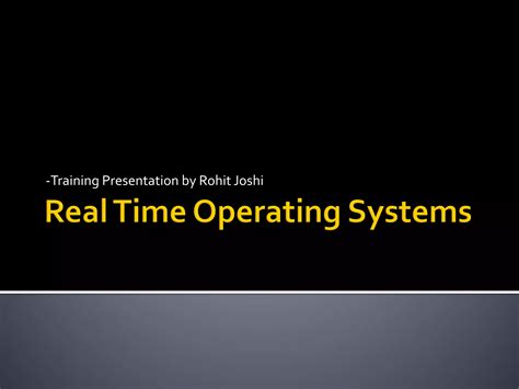 Real Time Operating Systems Pdf Operating Systems Computer Software And Applications
