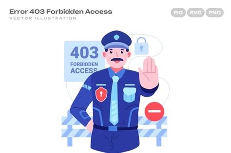 403 Forbidden Access Character Illustration Illustrations Ft Error And Forbidden Envato