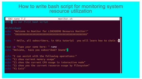 How To Write Bash Script For Monitoring System Resource Utilization
