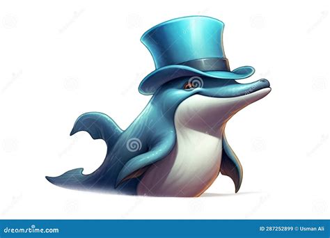 Top Hat Wearing Dolphin The Animated Character Ai Stock Illustration