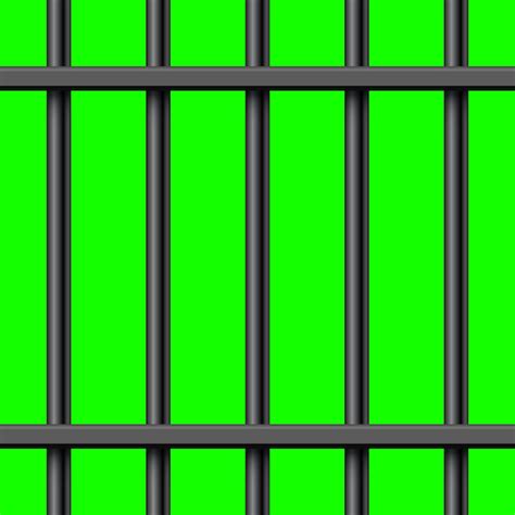 Barras De Prisión De Metal Negro En Fondo De Llave De Croma Verde Jaula