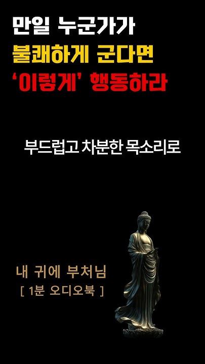 자신의 내면을 돌보고 긍정적인 마음을 키워라 I 내귀에부처님 I 부처님말씀 I 1분오디오북 I 지혜 I 인문학 I 철학 I Youtube