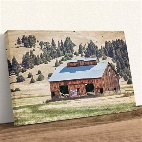 Old Barn And American Flag Inspirational Wall Art Teri James Photography