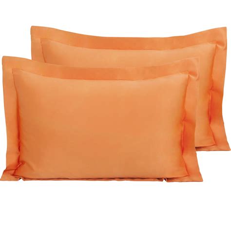 Ntbay 2 Pack Silk Satin Standard Pillow Shams Oxford Pillowcases With