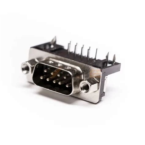 90 Degree Db9 Male Connector For Pcb Mount Through Hole Metabeeai
