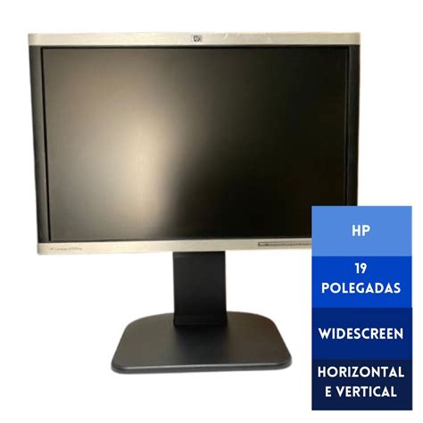 Monitor Hp 19 Polegadas Widescreen Horizontal E Vertical C Base Inclinável E Altura Ajustável