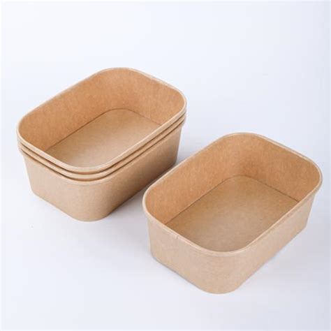 Environmental Friendly Rectangular Paper Food Packaging Containers