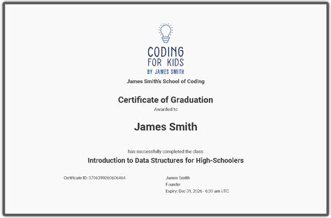Certificate Preview For Recorded Class Learndesk