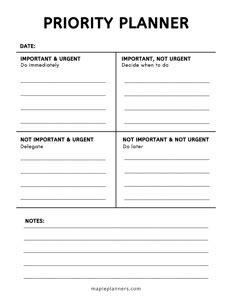 Priority To Do List Templates