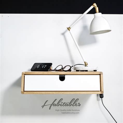 Floating Nightstand Bedside Table Drawer In Oak On Behance