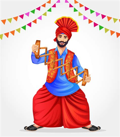 A Bhangra Dancer Performs Folk Dance With The Bhangra Scissor Saap