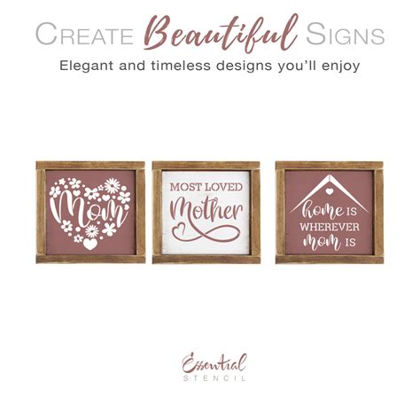 Mom Mini Sign Stencils 3 Pack Essential Stencil