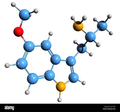 3d Image Of 5 Meo Amt Skeletal Formula Molecular Chemical Structure