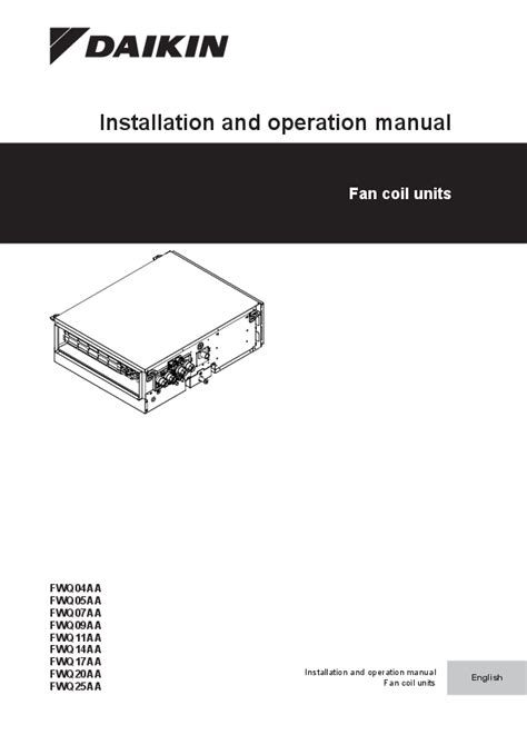 Daikin Fwq04aa Fan Coil Units Instruction Manual
