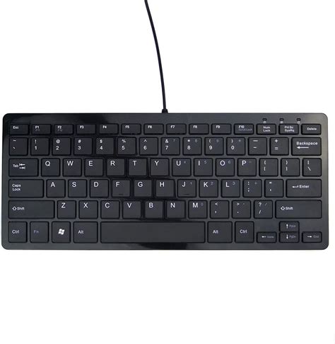 Meiego Super Slim Usb 20 Mini Keyboard 78 Key Black Small Compact Thin