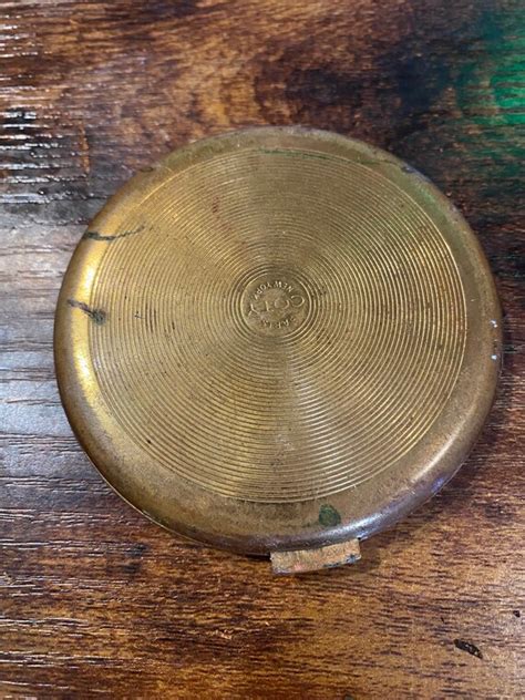 1950s Brass Coty Compact Mirror Gem