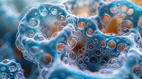Photorealistic Microscopic Photo Of Surreal Anthropomorphic Cells In