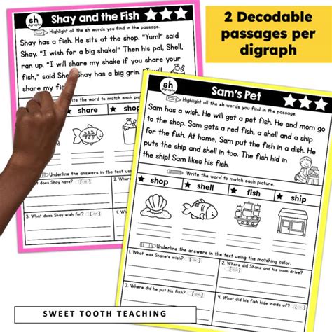 Digraphs Worksheets Phonics Decodable Passages And Activities Reading