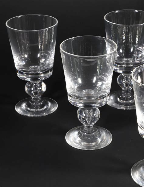 Set Of Six Signed Steuben Glass Goblets Set Of Six Signed Steuben Glass Goblets With Blown