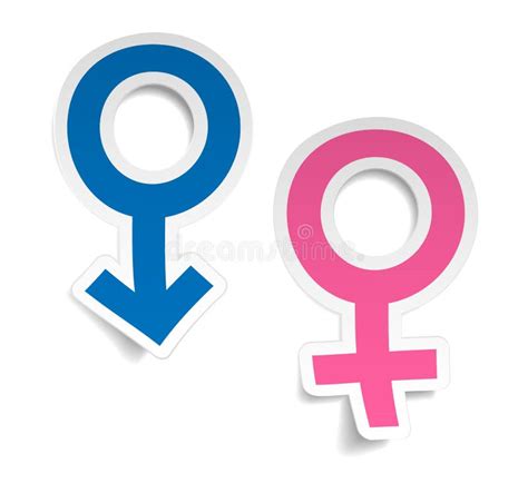Vector Stickers Wtih Mars And Venus Symbols Stock Vector Illustration