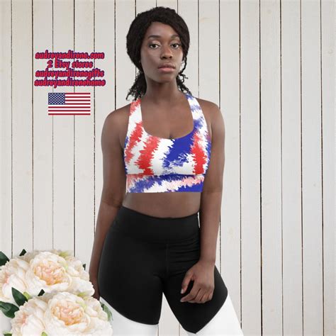 Patriotic Usa Tye Dye Batik Longline Sports Bra Etsy