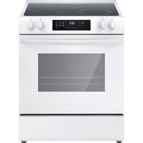 Frigidaire Slide In Electric Range With 5 Element Cooktop And Steam Clean In White The Home