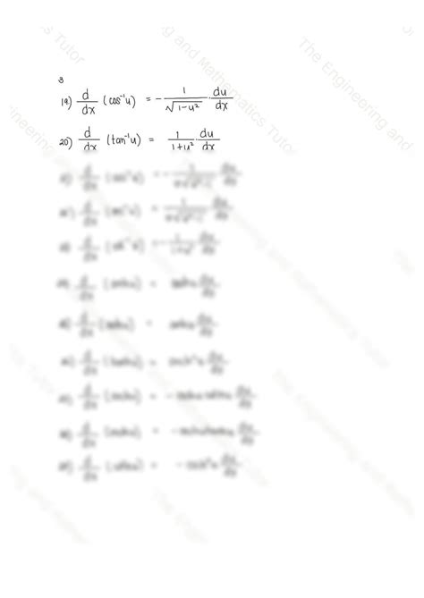 Solution Derivative Formulas List And Integration Formula List