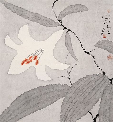 《画家陈家冷水墨画欣赏》—— 百合图