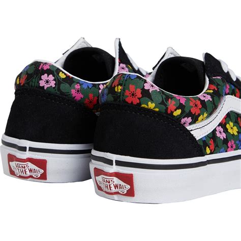 Buy Vans Girls Old Skool Floral Trainers Blackwhite