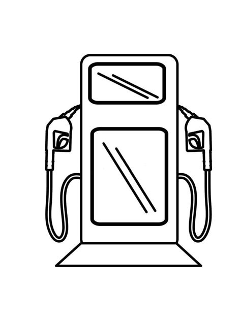 Gas Station Coloring Page