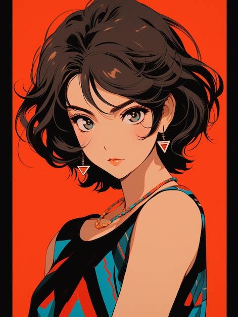 Premium Ai Image Anime Girl With Short Hair And Earrings In A