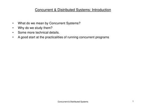 PPT Concurrent Distributed Systems Introduction PowerPoint Presentation ID