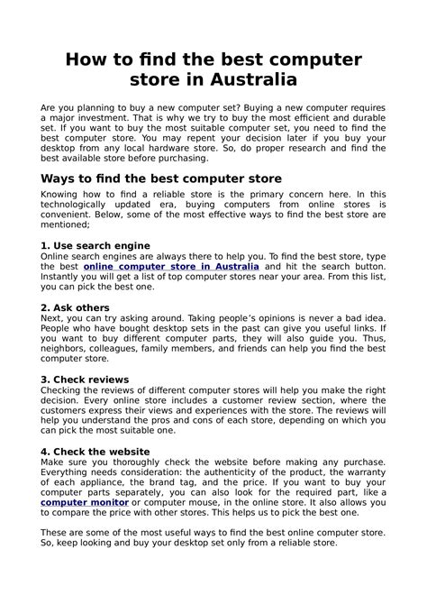 How To Find The Best Computer Store In Australia Computer Alliance