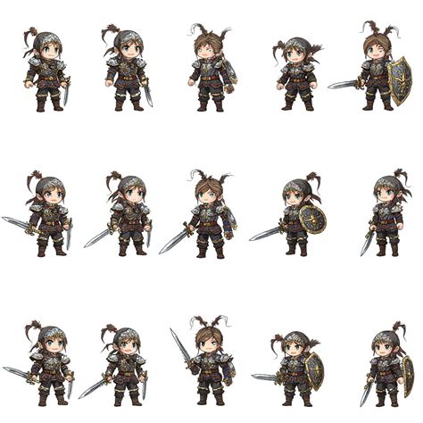 2d Rpg Chibi Warrior Idle Sprite Stable Diffusion Online