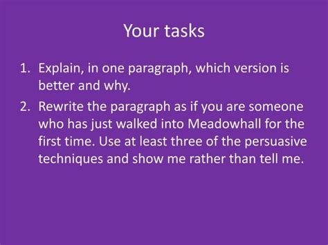 Descriptive Writing Techniques Year Sevenpptx