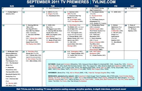 Fall Tv Premieres Calendar Abc Cbs Fox Nbc The Cw Fx Amc