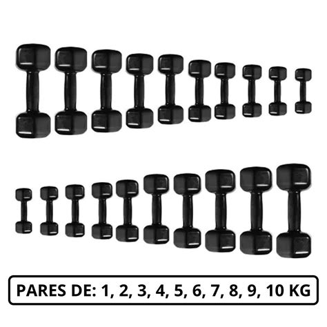 Kit Halteres Sextavados Emborrachados Pares Do 1 Ao 10kg Com Suporte De