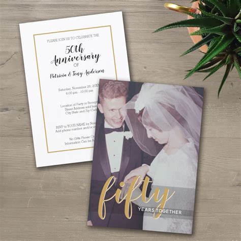 50th Wedding Anniversary Invitations 60 Photos