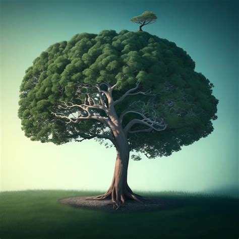 premium ai image tree background generative ai